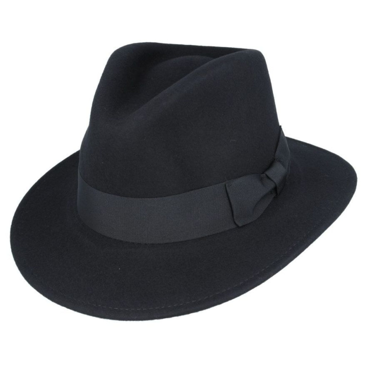 The Hat Shop | Maz 100% Wool Felt Black Fedora